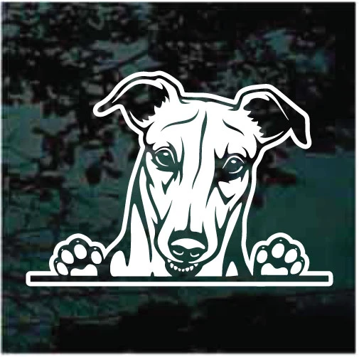 Greyhound Dog Peeking Out The Window Decals Stickers for Cars Trucks ...