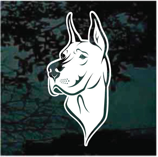 Noble Great Dane Head Decals & Stickers | Decal Junky