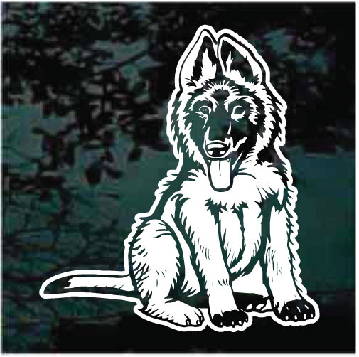 Belgian Malinois Puppy Sitting Car Decals & Stickers | Decal Junky
