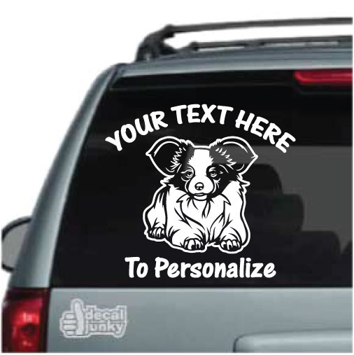 Cute Papillon Down Car Window Decals & Stickers | Decal Junky
