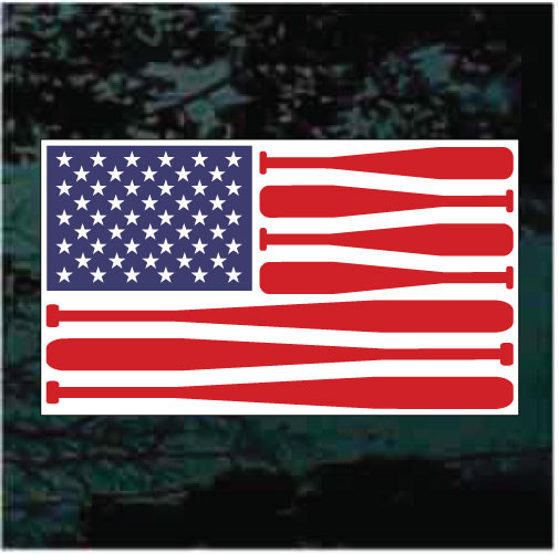 Baseball American Flag Car Decals & Window Stickers | Decal Junky