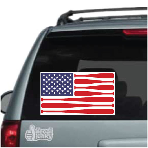 Baseball American Flag Car Decals & Window Stickers | Decal Junky