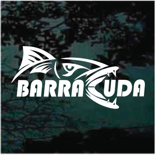 Barracuda Fish Head Graphic Decals & Stickers for Cars Trucks Windows
