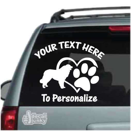 Great Pyrenees Heart Paw Car Decals & Stickers | Decal Junky