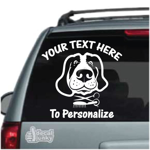 Dog Head Pet Grooming Car Decals & Stickers | Decal Junky