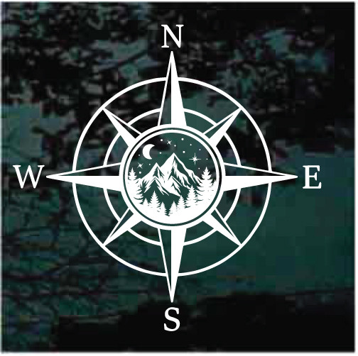 Mountain Compass Decals Stickers for Cars Trucks Windows