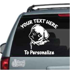 Cute Pug Face Decals & Car Window Stickers | Decal Junky