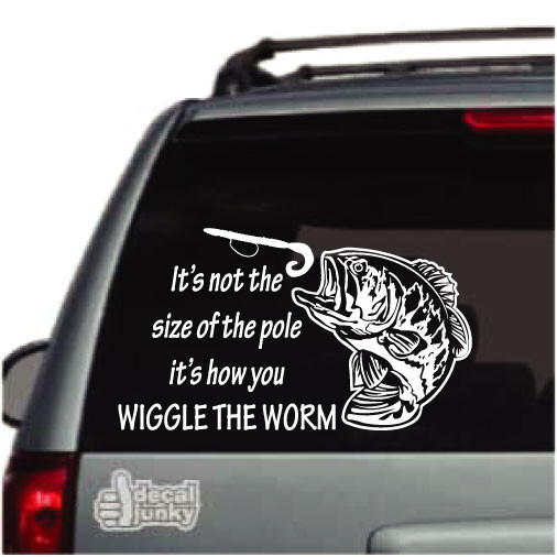 It's Not The Size Of The Pole Funny Bass Fishing Decals | Decal Junky