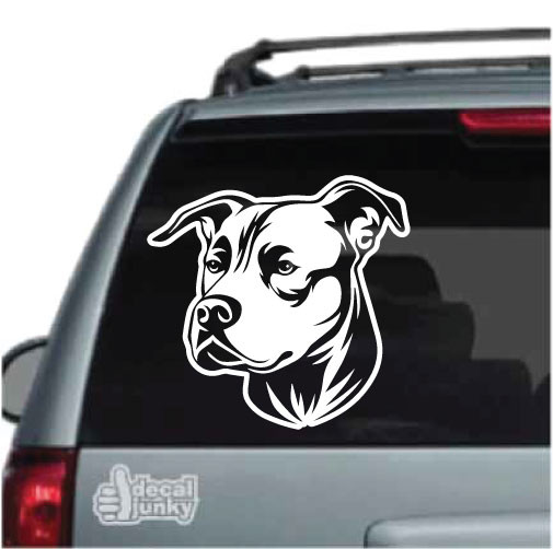 American Pitbull Head Decals & Stickers for Cars and Windows