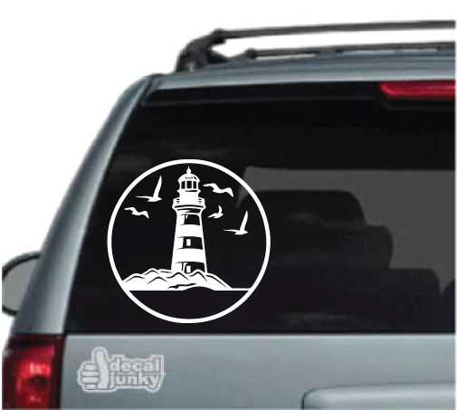 Lighthouse Logo With Seagulls Decals & Stickers for Cars, Trucks, & Windows