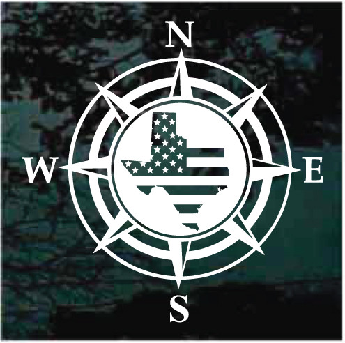 Texas Navigational Compass Decals Stickers for Cars Trucks Windows