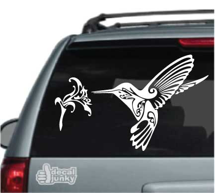 Flower Hummingbird Car Window Decals & Stickers | Decal Junky