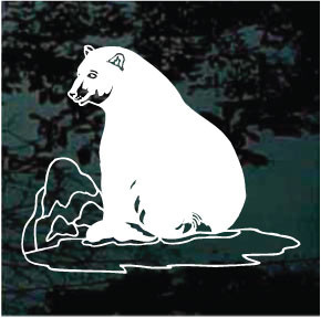 Polar Bear Sitting On Ice Car Window Decals & Stickers | Decal Junky