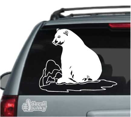 Polar Bear Sitting On Ice Car Window Decals & Stickers | Decal Junky