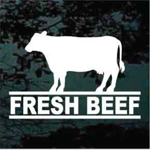Fresh Beef Cow Silhouette Decals & Car Window Stickers | Decal Junky
