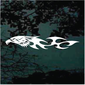 Flaming Eagle Head Decals & Car Window Stickers | Decal Junky
