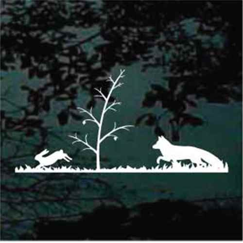 Fox Chasing Rabbit Car Decals & Window Stickers | Decal Junky
