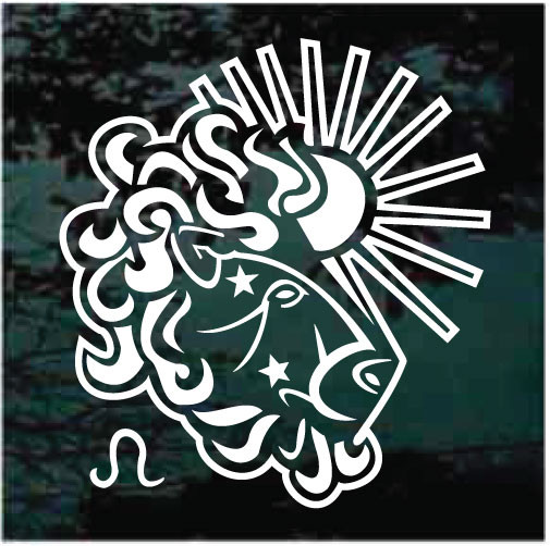 Leo Horoscope With Sun Zodiac Sign Car Decals & Stickers | Decal Junky