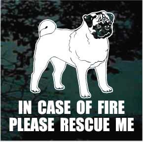 Fire Rescue Pug Decals & Car Window Stickers | Decal Junky