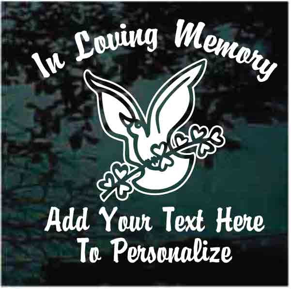 In Loving Memory Dove Memorial Decals & Stickers | Decal Junky