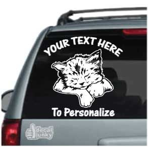Kitten Sleeping Decals & Car Window Stickers | Decal Junky