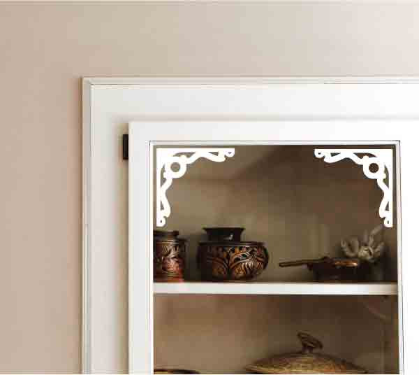 Ornate Circle Corner Window Decals & Stickers | Decal Junky