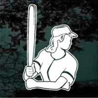 Girl Softball Batter Decals Stickers for Cars Trucks Windows
