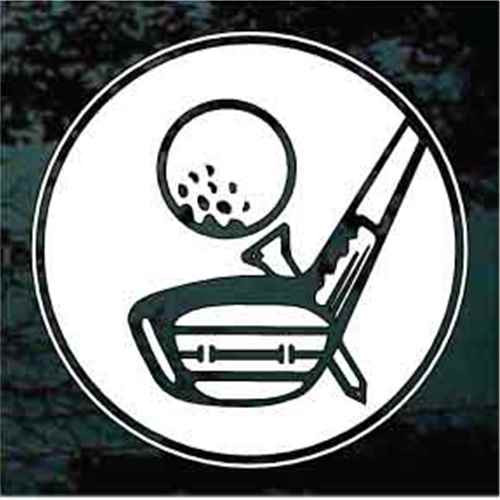 Round Golf Ball & Club Car Decals & Window Stickers | Decal Junky