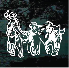 Cowboys Wrestling Steer Decals & Car Window Stickers | Decal Junky