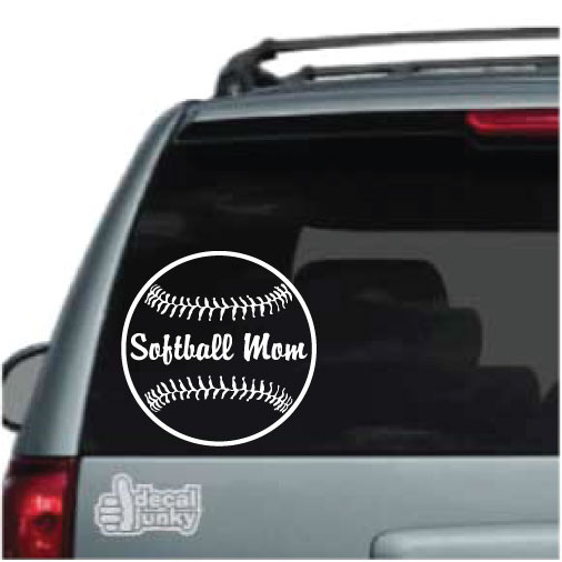 Softball Mom Inside Softball Car Decals & Stickers | Decal Junky