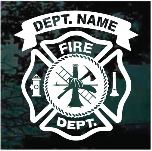 Maltese Cross Fire Department Decals & Stickers | Decal Junky