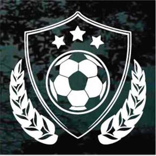 Soccer Shield With Wreath Car Decals Window Stickers - Decal Junky