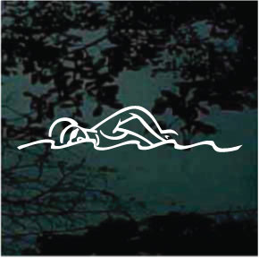Swimmer Outline Swimming In Water Car Decals & Stickers | Decal Junky