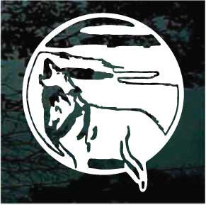 Round Wolf Scene Car Decals & Window Stickers | Decal Junky