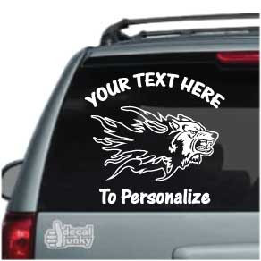 Flaming Wolf Head Decals Stickers for Cars Trucks Windows