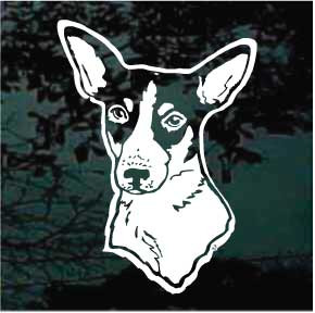 Excellent Rat Terrier Head Decals & Car Window Stickers | Decal Junky