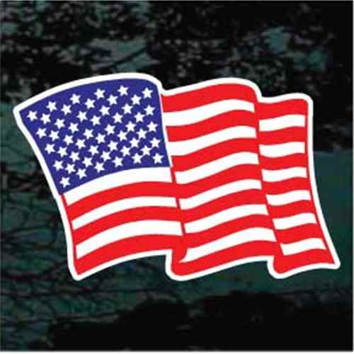 Waving American Flag Decals & Stickers | Decal Junky