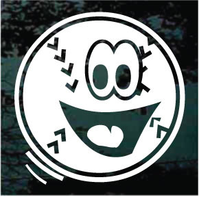 Funny Baseball Face Cartoon Car Decals & Stickers | Decal Junky