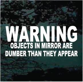 Objects In Mirror Are Dumber Than They Appear Decals Stickers