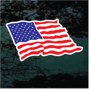 Waving American Flag Decals & Car Window Stickers | Decal Junky