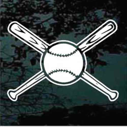 Baseball With Crossed Bats Car Decals & Window Stickers | Decal Junky