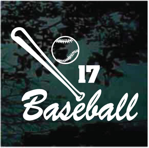 Baseball With Team Player Number Car Decals Stickers