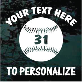 Baseball Team With Solid Baseball Car Decals & Stickers | Decal Junky