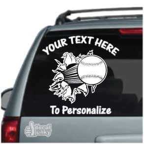 Breaking Glass Baseball Car Decals & Window Stickers | Decal Junky