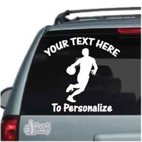 Man Dribbling Basketball Car Decals & Window Stickers | Decal Junky