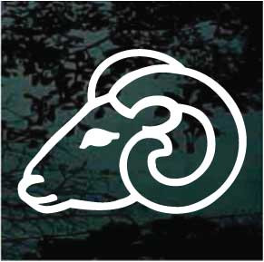 Ram Head Outline Car Decals & Window Stickers | Decal Junky