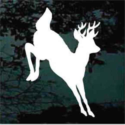Deer Decals - Solid Deer Jumping - DecalJunky