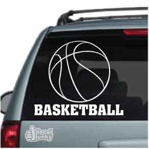 Basketball Outline Design Car Decals & Window Stickers | Decal Junky