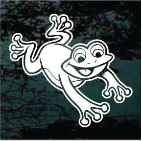 Smiling Frog Jumping Car Decals & Window Stickers | Decal Junky