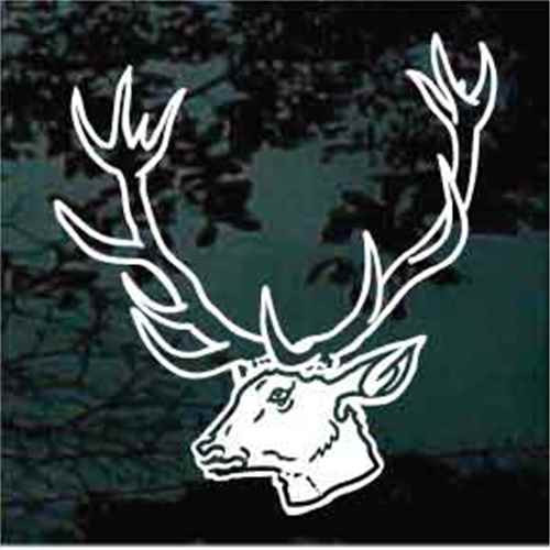 Detailed Mule Deer Head Window Decals & Car Stickers | Decal Junky